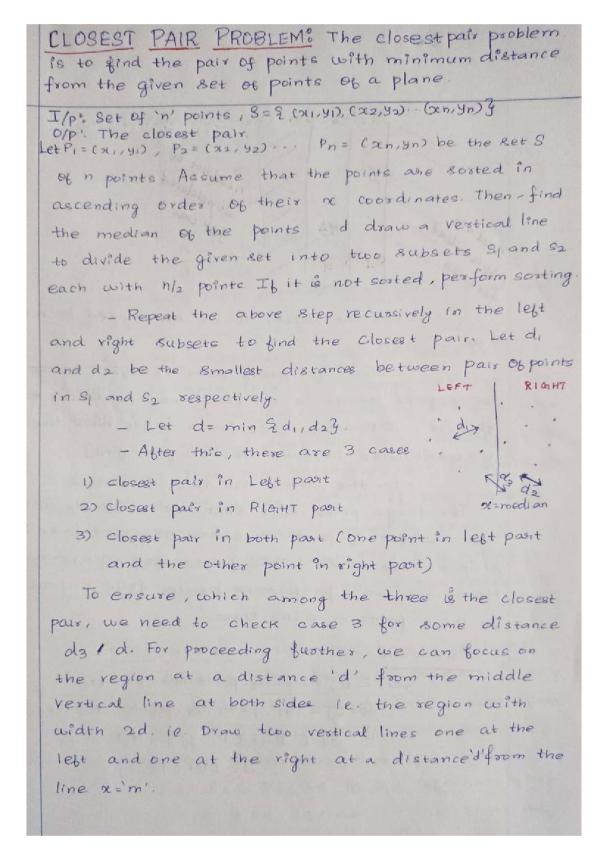 Closest Pair Problem & Convex Hull: Detailed Notes (CS101) - Studocu
