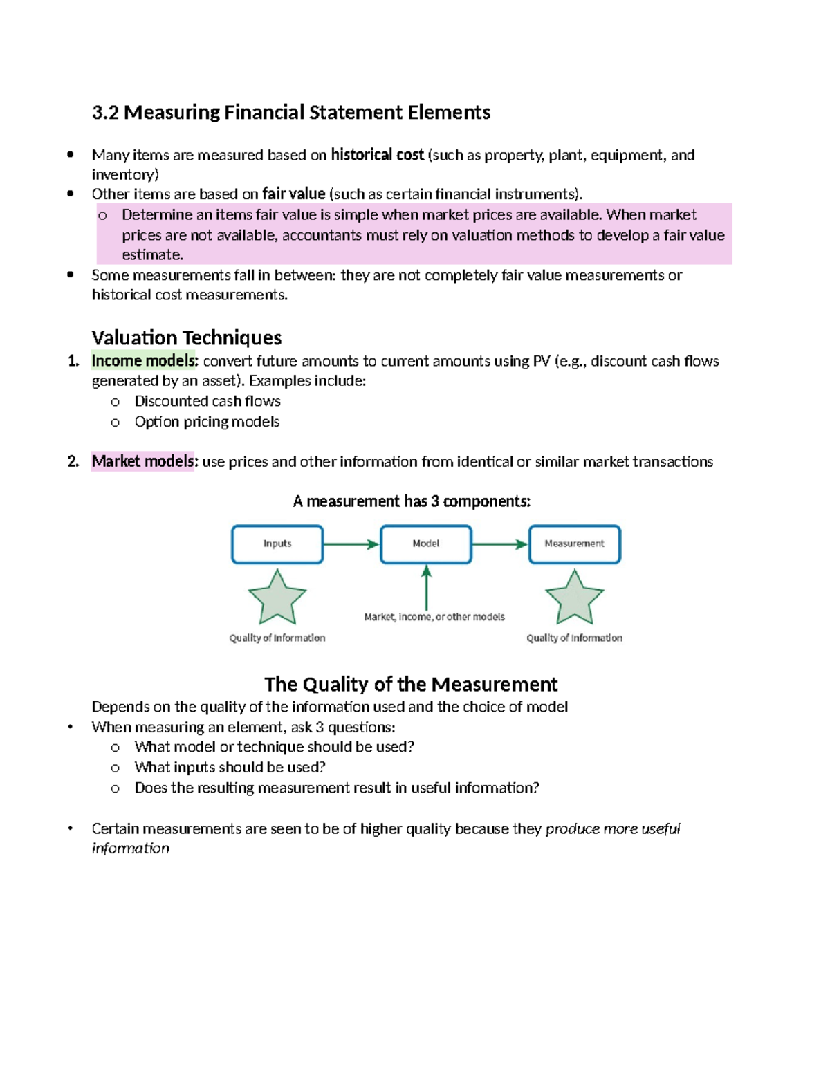 Chp 3 Notes - Measurement of Financial Statement Elements - Studocu