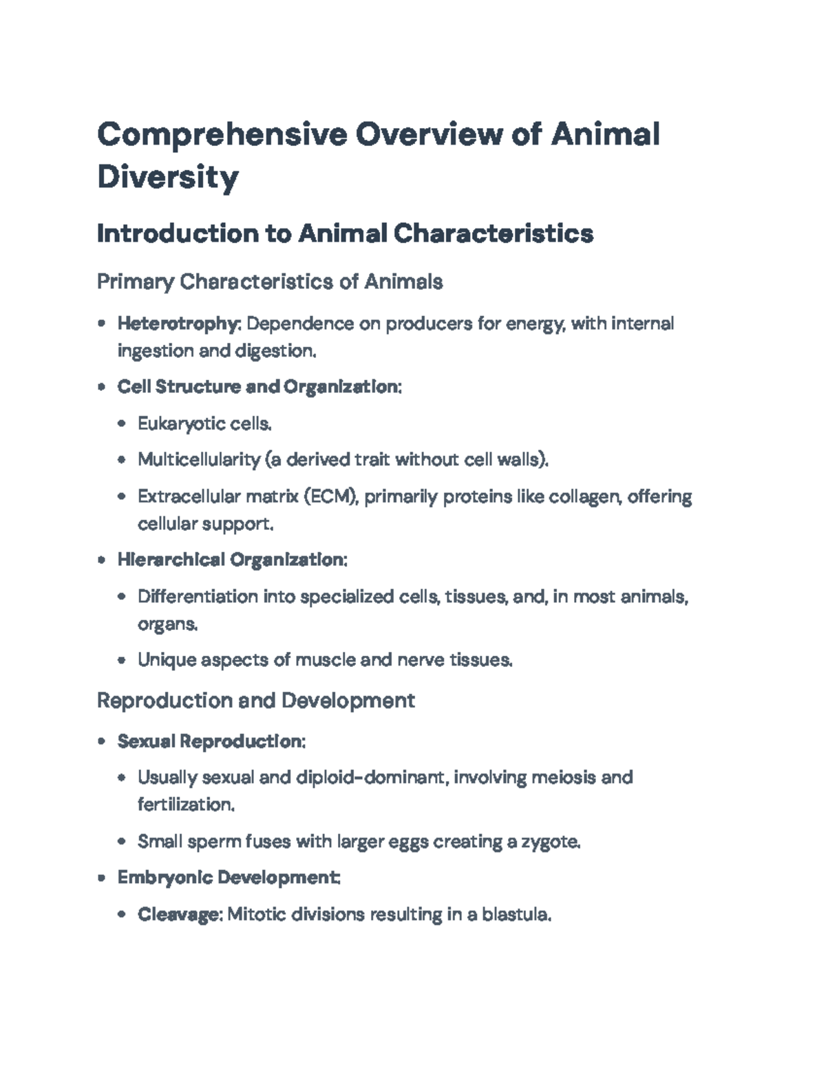 Comprehensive Overview of Animal Diversity (BIO101 Final Exam Notes ...