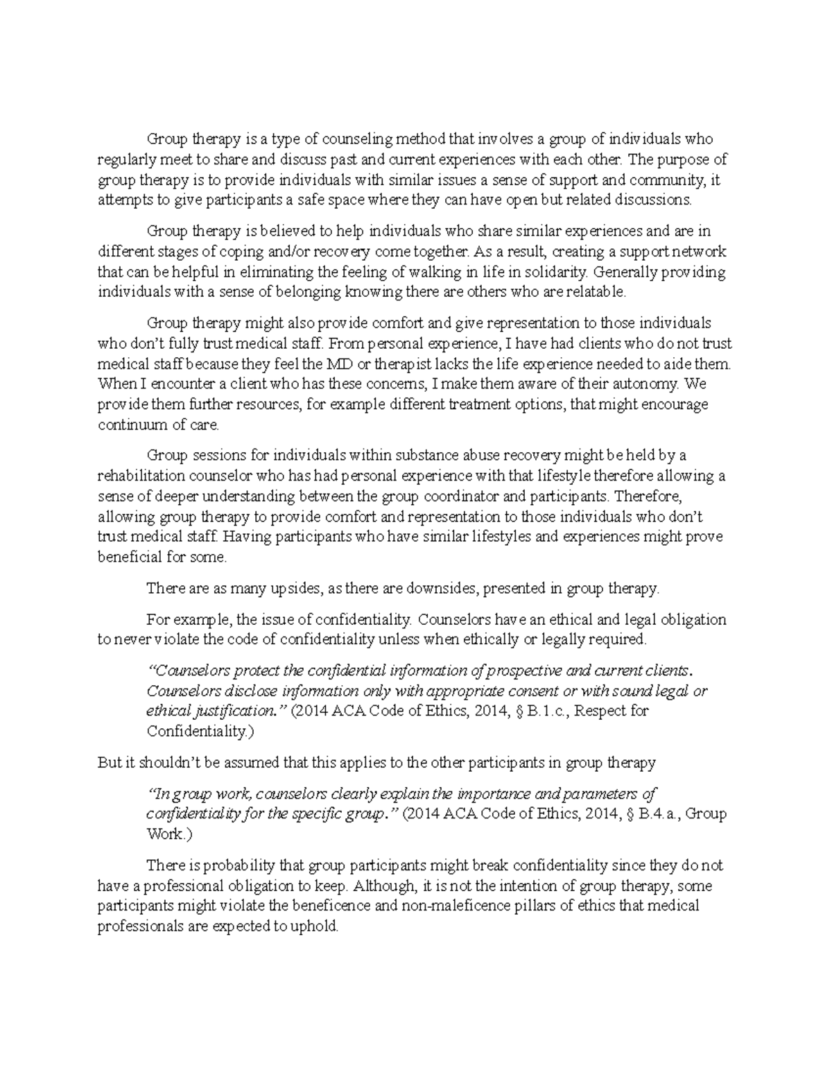 Counseling Skills - Advantages and Disadvantages of Group Therapy - Studocu