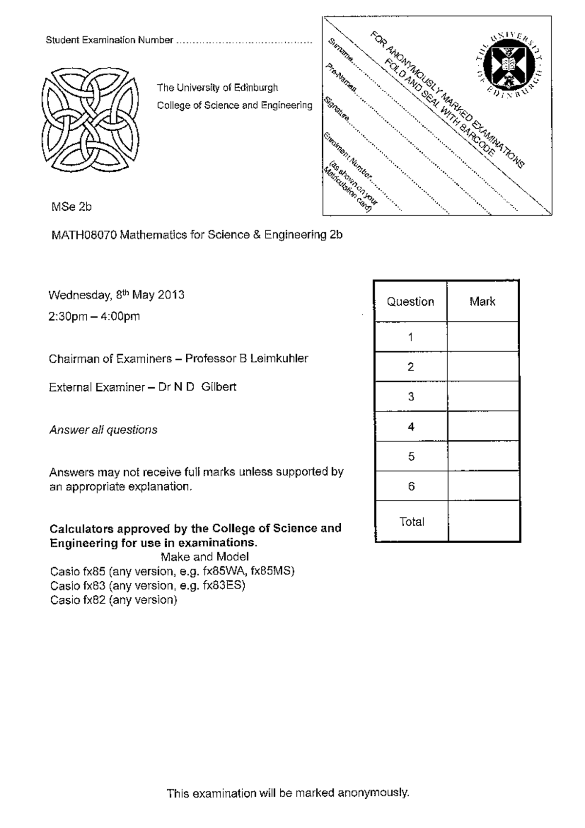Exam 18 May 2013, questions - SCEE08010 - Studocu