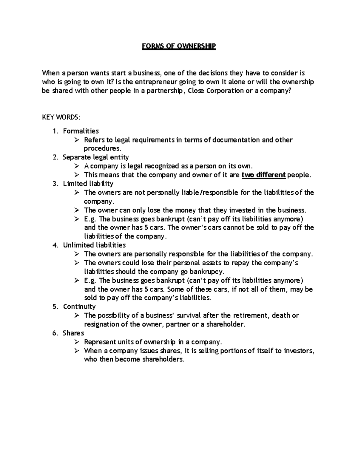 Forms of Ownership: Understanding Business Structures and Liabilities ...