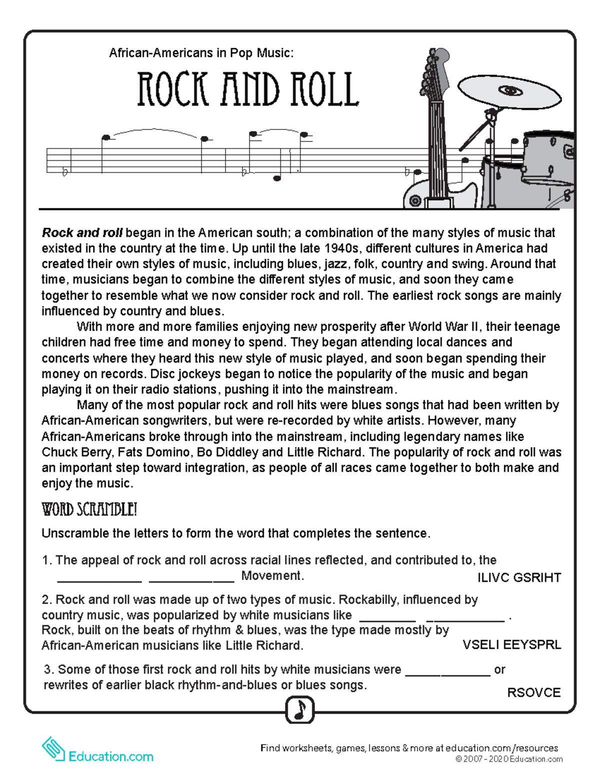 HIST 101: Overview of Rock and Roll and Its Cultural Impact - Studocu