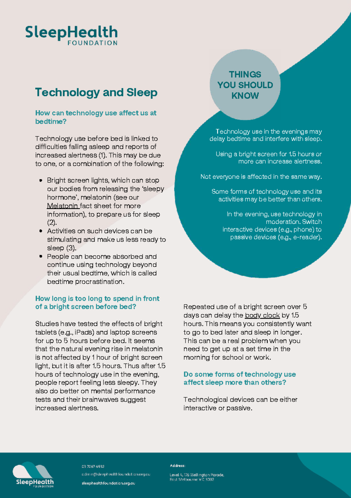 Technology and Sleep: Effects of Screen Use Before Bedtime - Studocu