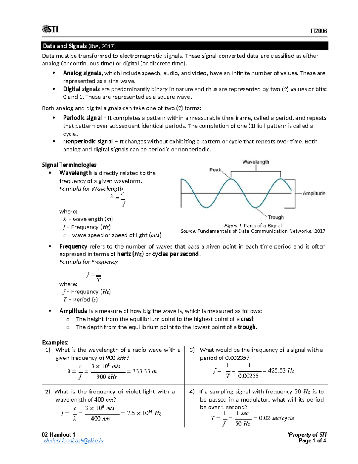 IT2006 Data and Signals: Understanding Analog and Digital Signal Concepts - Studocu