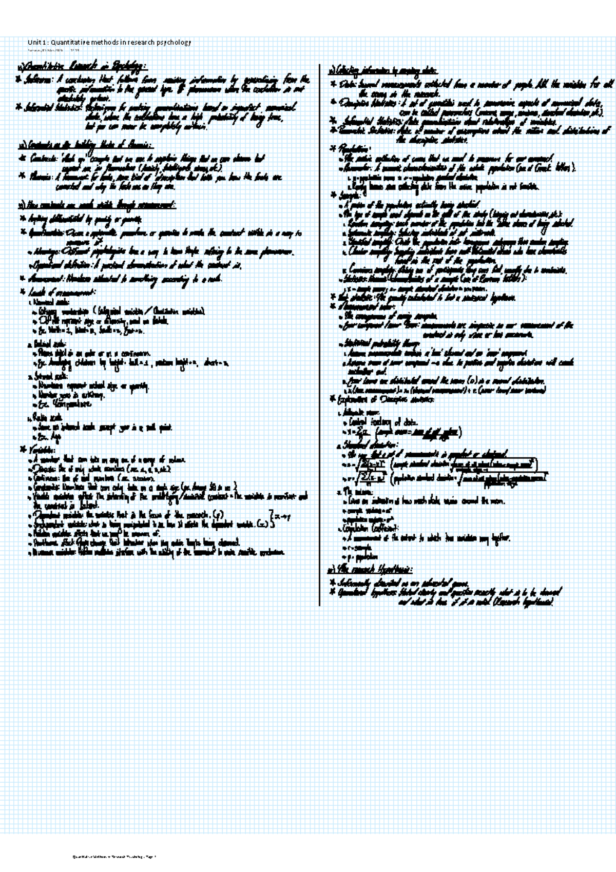 PYC3714 Lecture Notes: Quantitative Methods & Statistics - Studocu