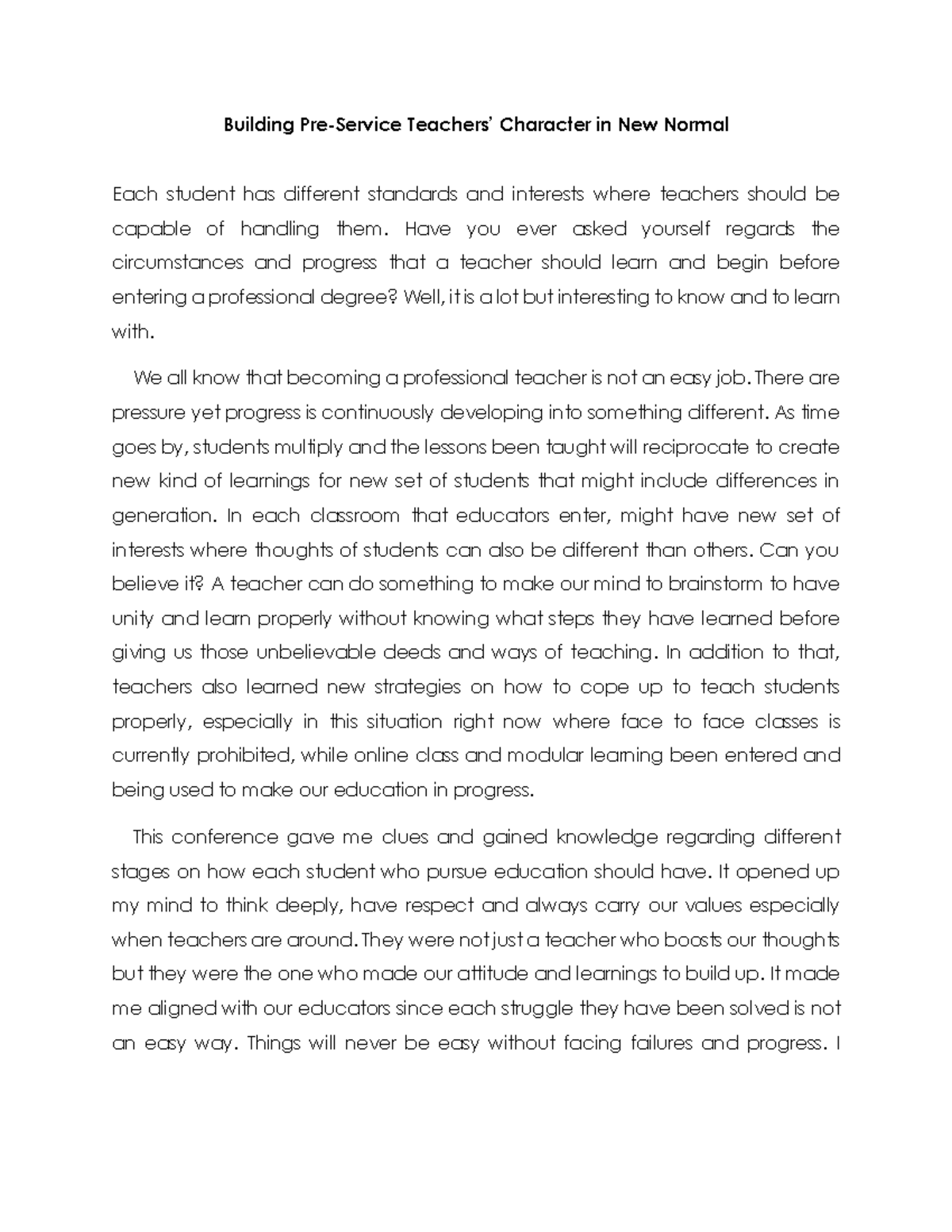 Reflection Paper - This will helps students in seeking answers for ...