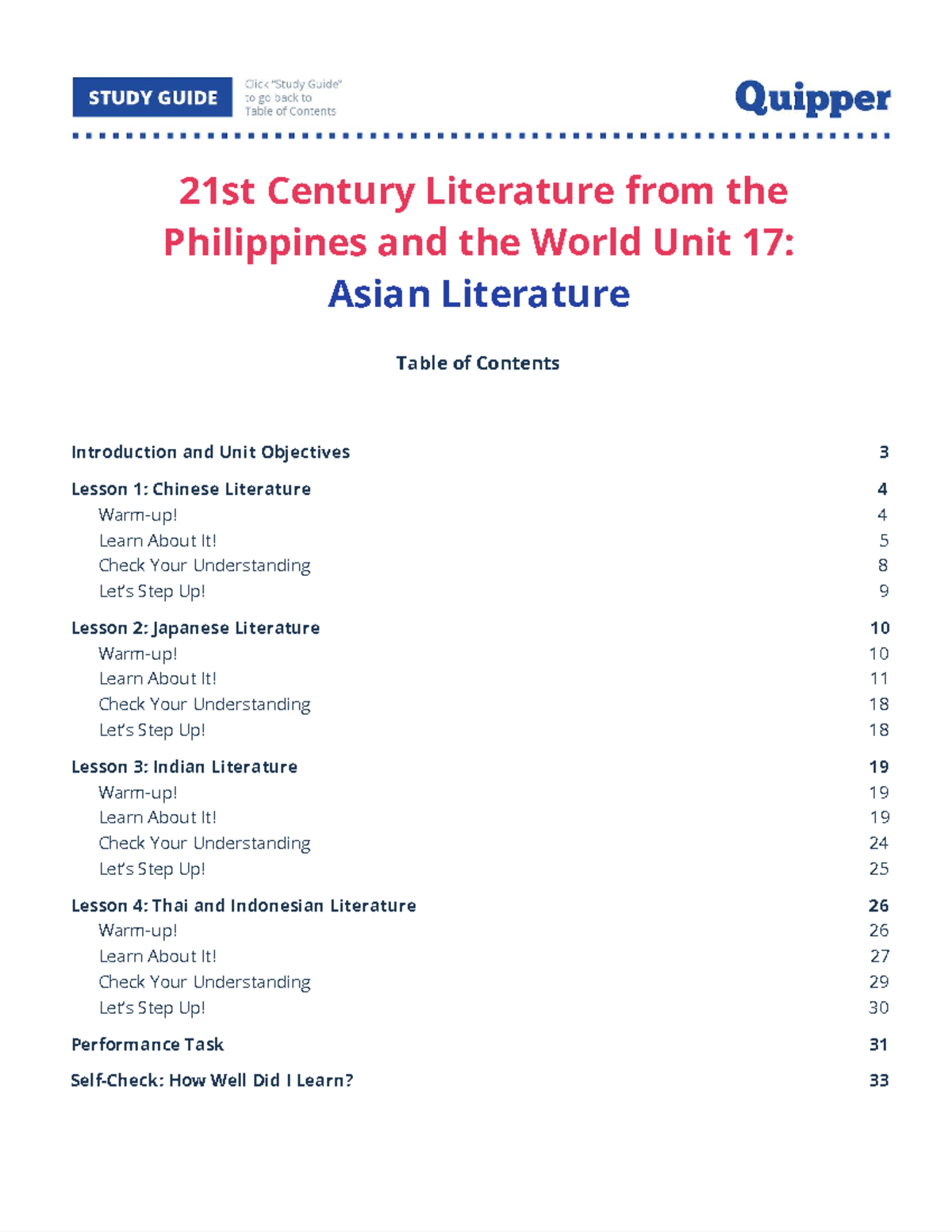 Unit 1 - Asian Literature - 21st Century Literature from the ...