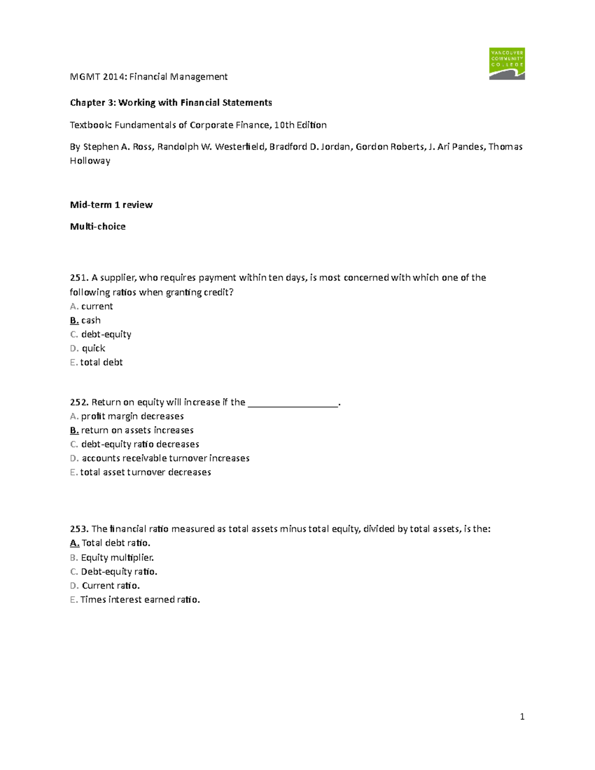 FIN - CH3 questions 6 - C3-q6 - Chapter 3: Working with Financial ...