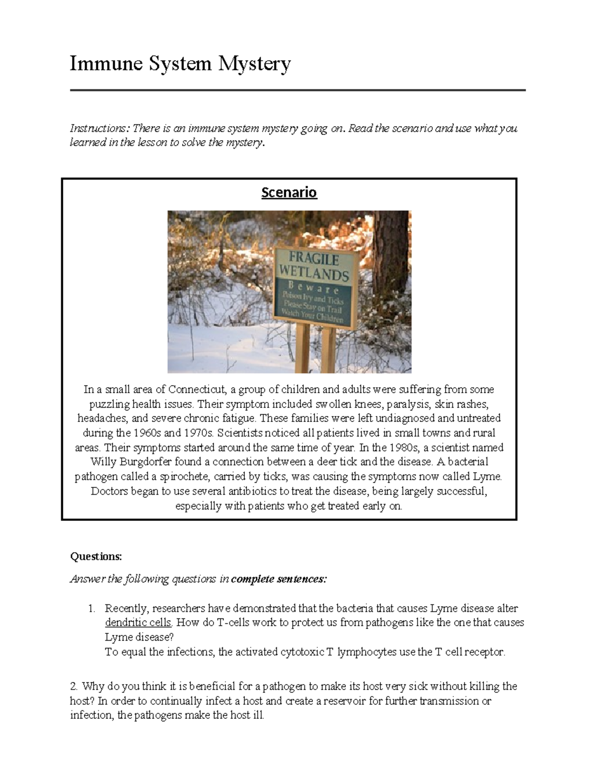 Biology 6.08: Immune System Mystery Analysis and Insights - Studocu