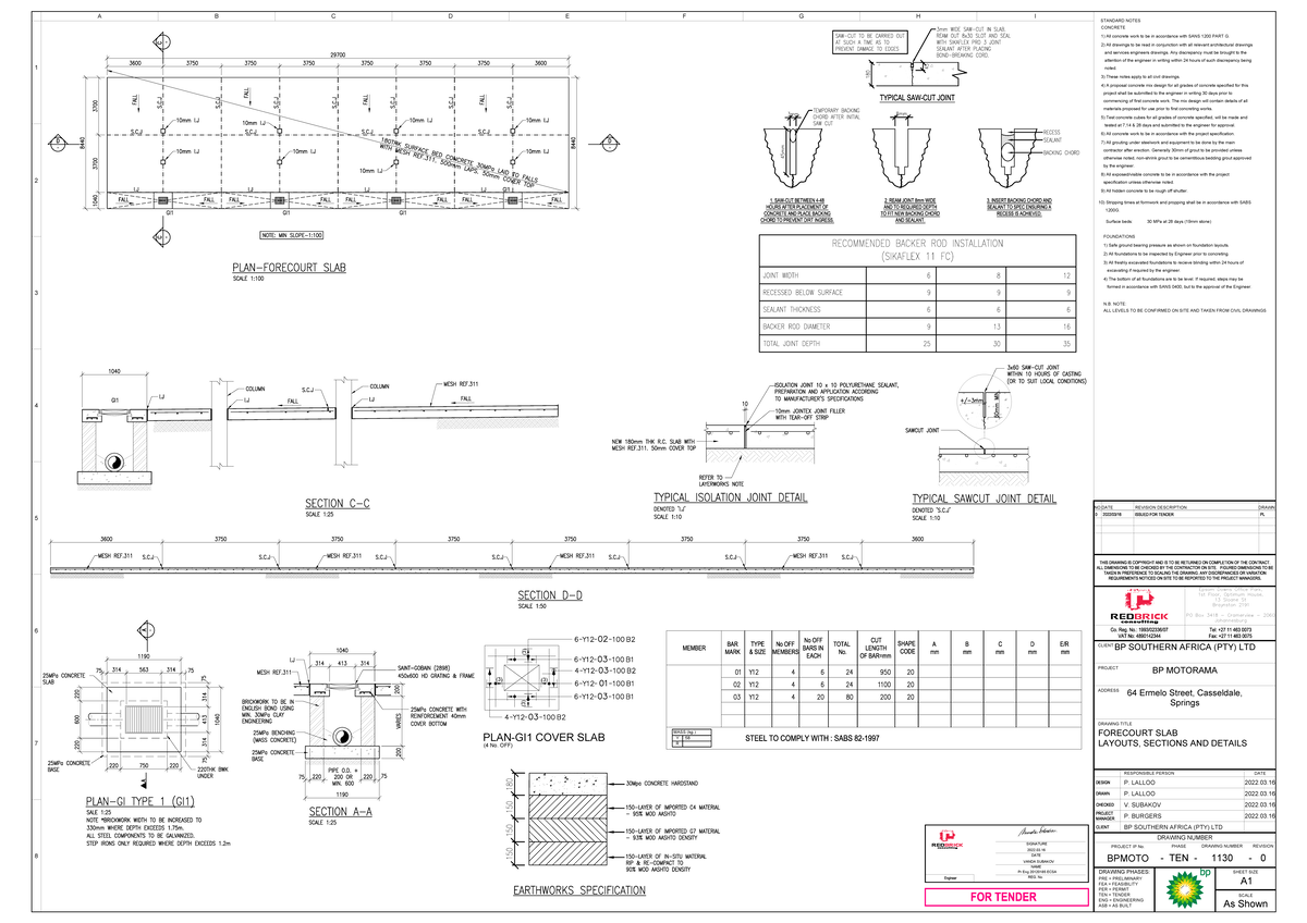 BPMOTO TEN 1130 - Concrete Work Standard Notes - Studocu