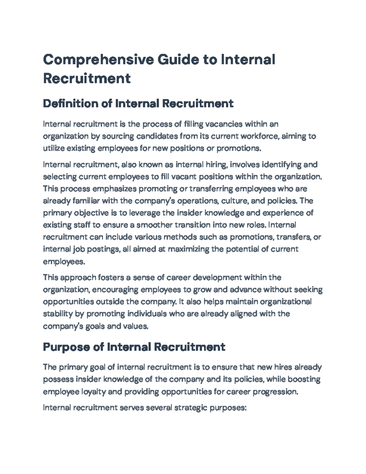 Comprehensive Overview of Internal Recruitment Strategies and Benefits ...