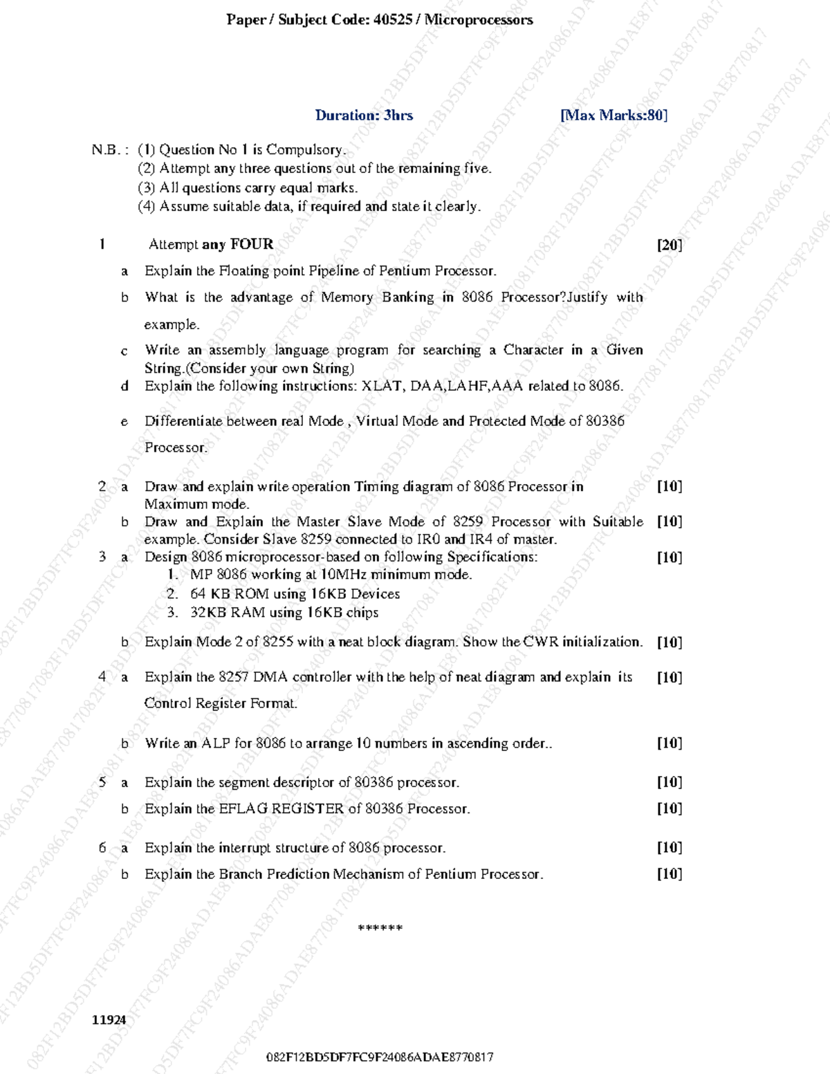Microprocessors 40525: Comprehensive Study on 8086 and Pentium ...