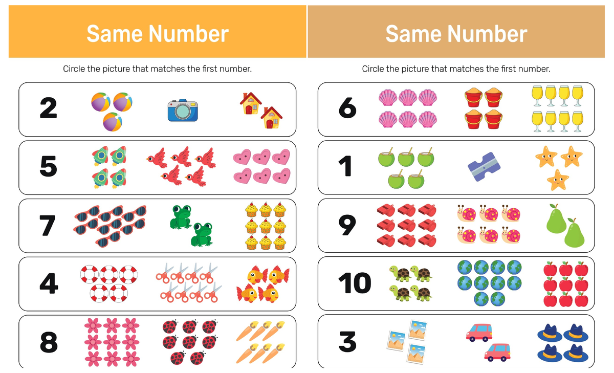 KINDY Math Activity: Matching Numbers & Pictures - Studocu