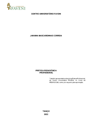 TCC Completo - tcc pedagogia - CENTRO UNIVERSITÁRIO FAVENI CURSO DE ...