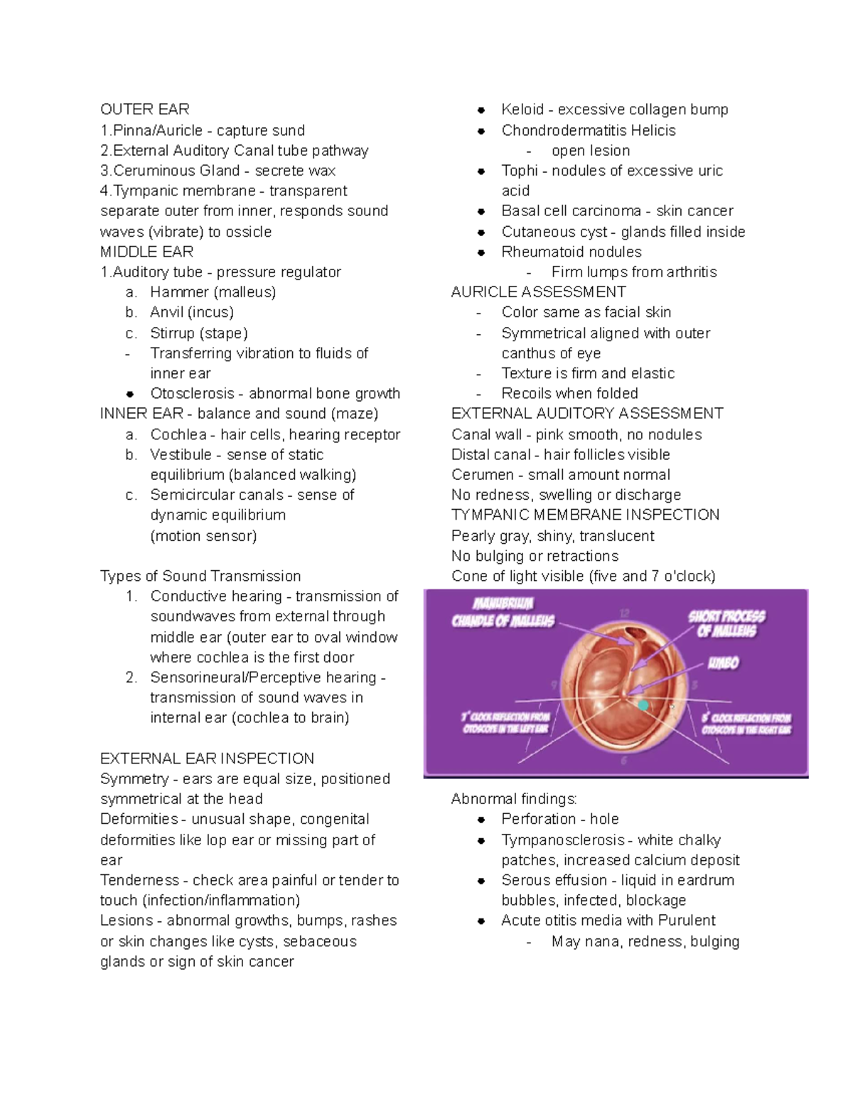 EAR - Health Assessment of NCM101-A Fundamentals of Nursing Care ...