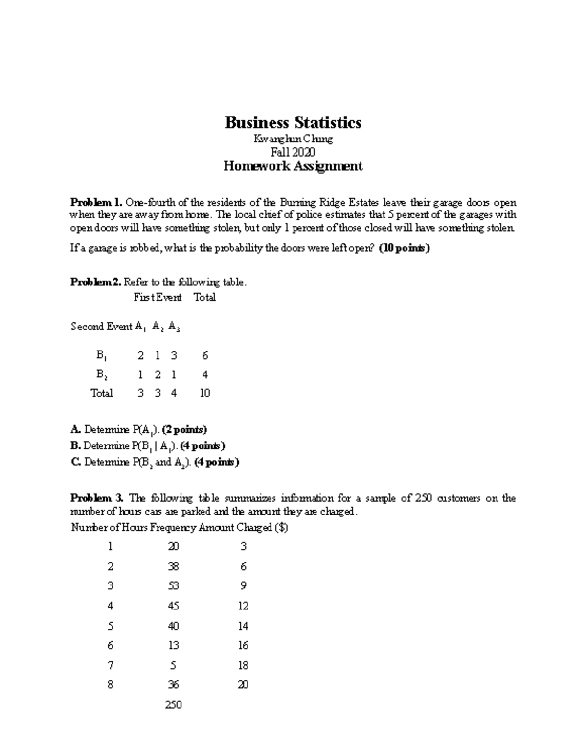 BS 2020 - Business Statistics Homework Assignment - Studocu