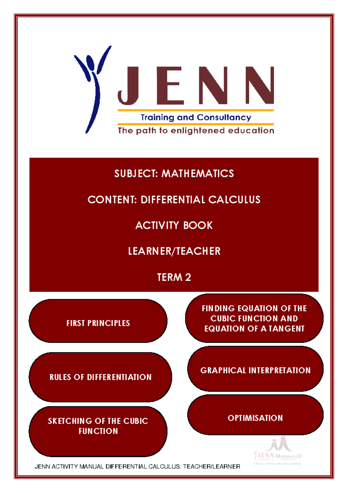 Grade 12 Mathematics: Differential Calculus Activity Book Term 2 - Studocu