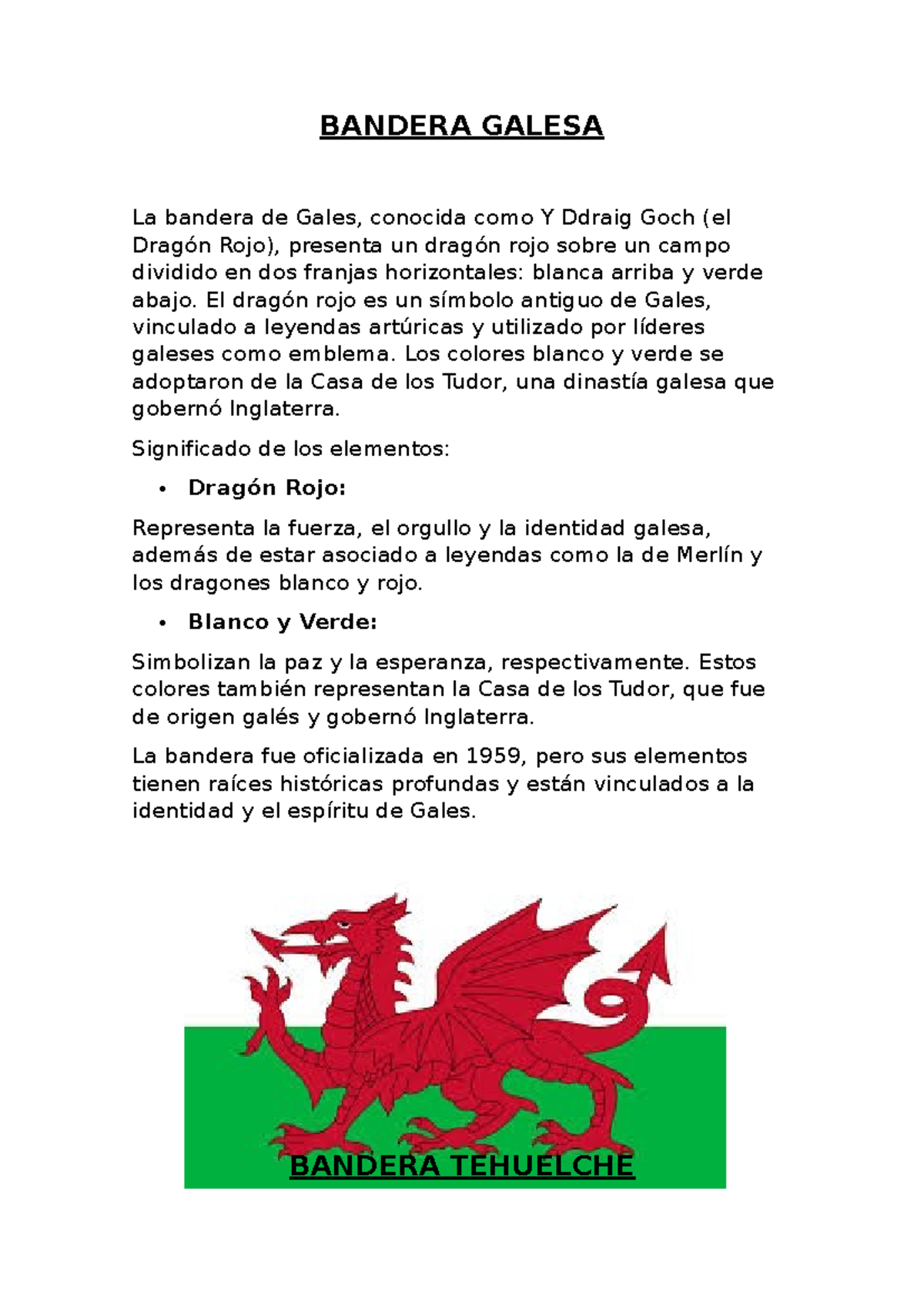 BANDERA GALESA: Significado y Símbolos del Dragón Rojo - Studocu