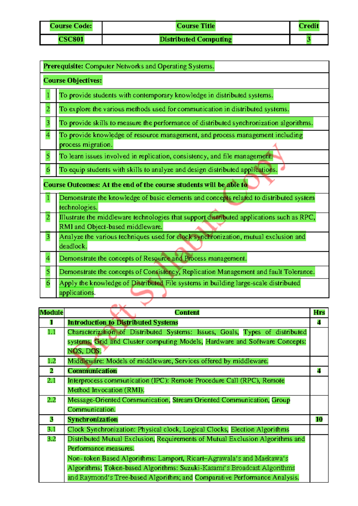 CSC801 Distributed Computing Syllabus: Key Concepts & Course Outline ...