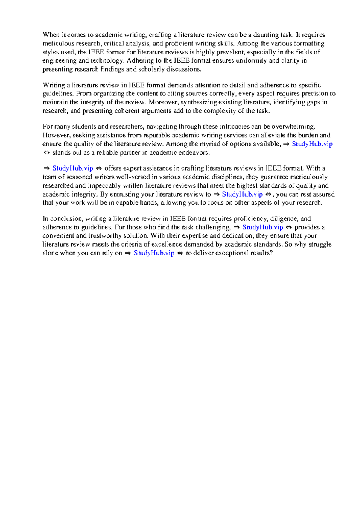 IEEE Literature Review Format: Tips and Guidelines for Success - Studocu