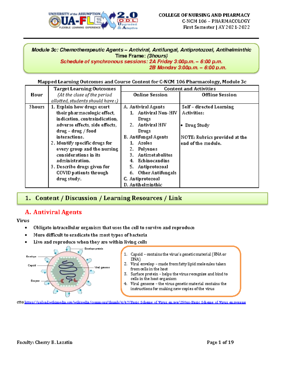 106 PHARMACOLOGY Module 3C: Chemotherapeutic Agents Overview - Studocu