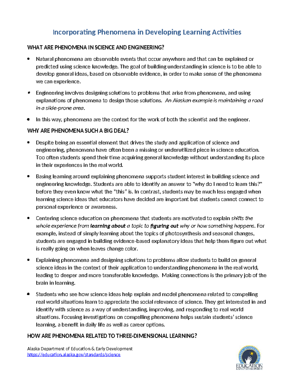 Incorporating Phenomena in Science & Engineering Learning Activities ...