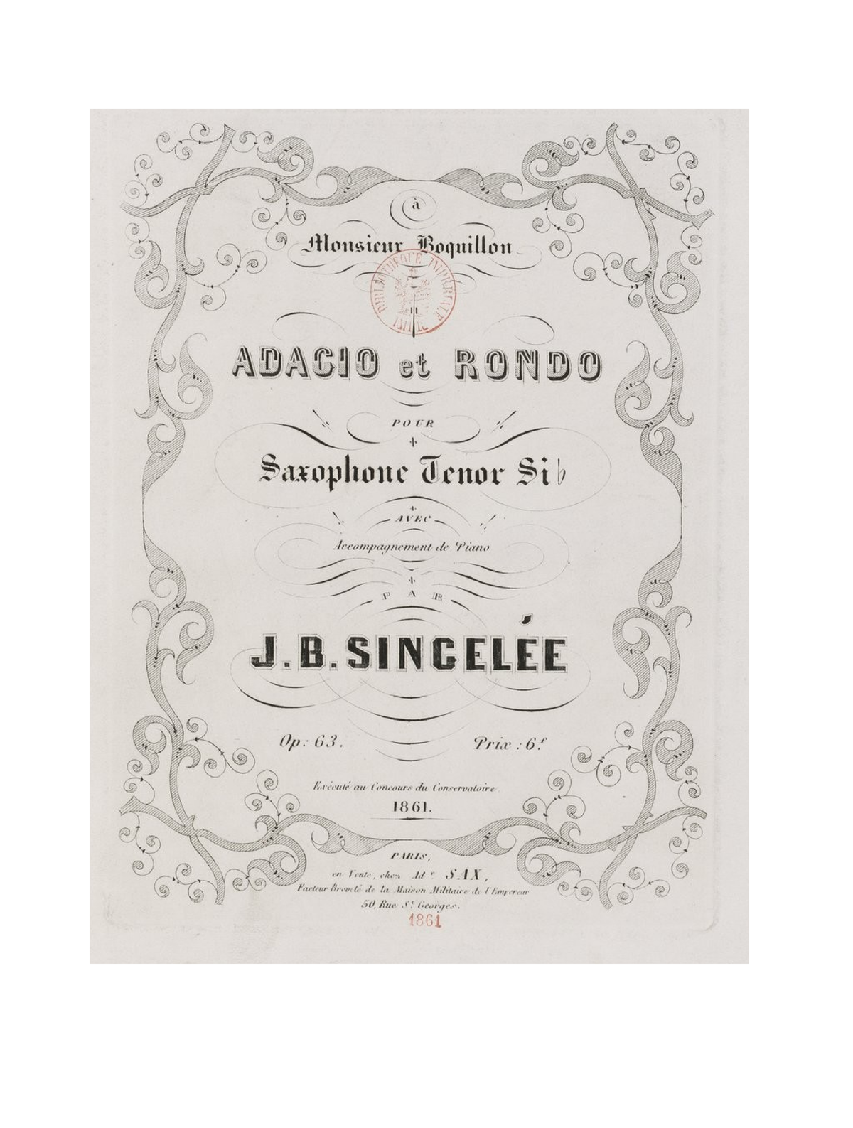 Adagio et Rondo pour Saxophone Tenor Sib, Op. 63 - J.B. Singelee - Studocu