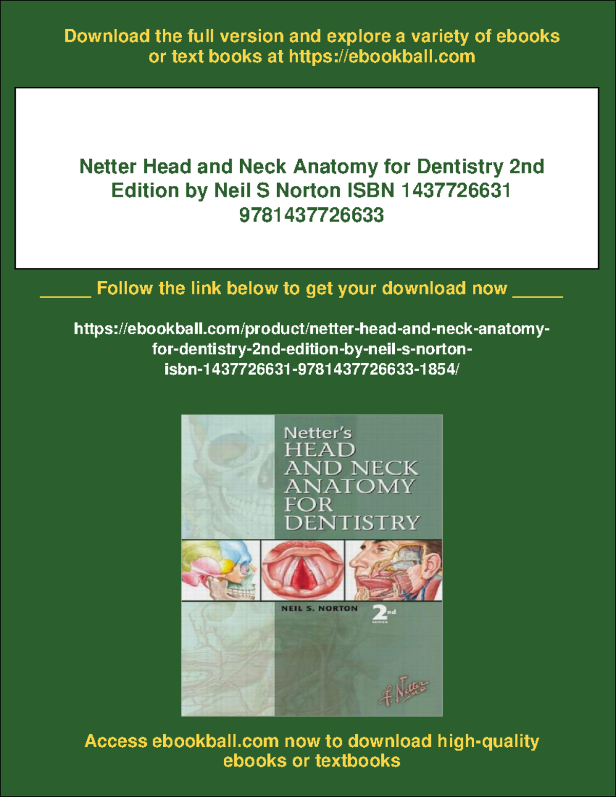 Netter Head and Neck Anatomy for Dentistry 2nd Ed. by Neil S. Norton ...
