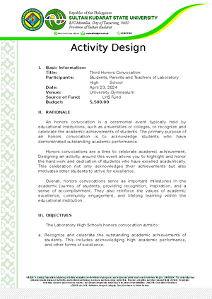 DSPC - Activity Design 2024 - 2025 - I. Basic Information: Title ...