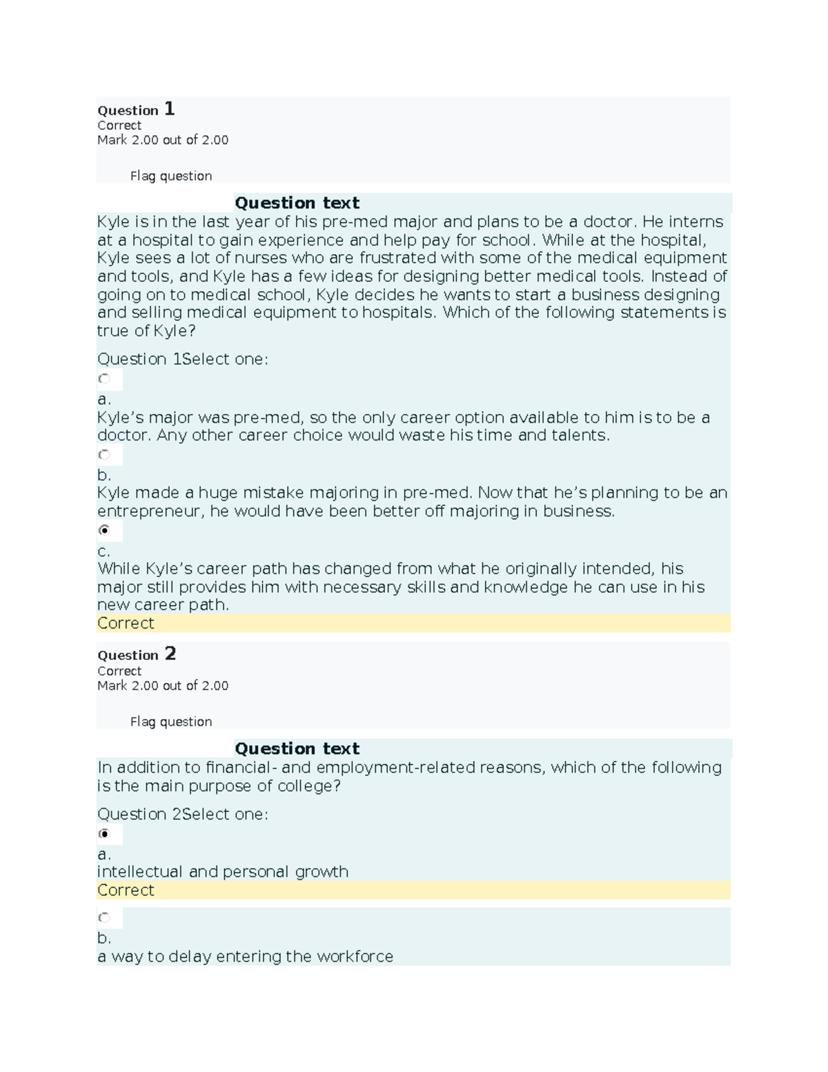 Acc Intern Midterm 2: Career Choices & Networking Insights - Studocu