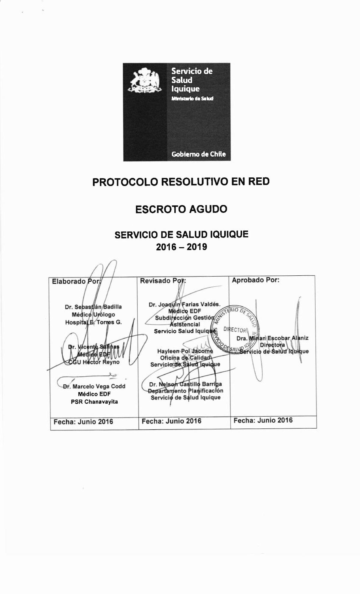 Protocolo Resolutivo Escroto Agudo CG 6 - Servicio Salud Iquique 2016 ...