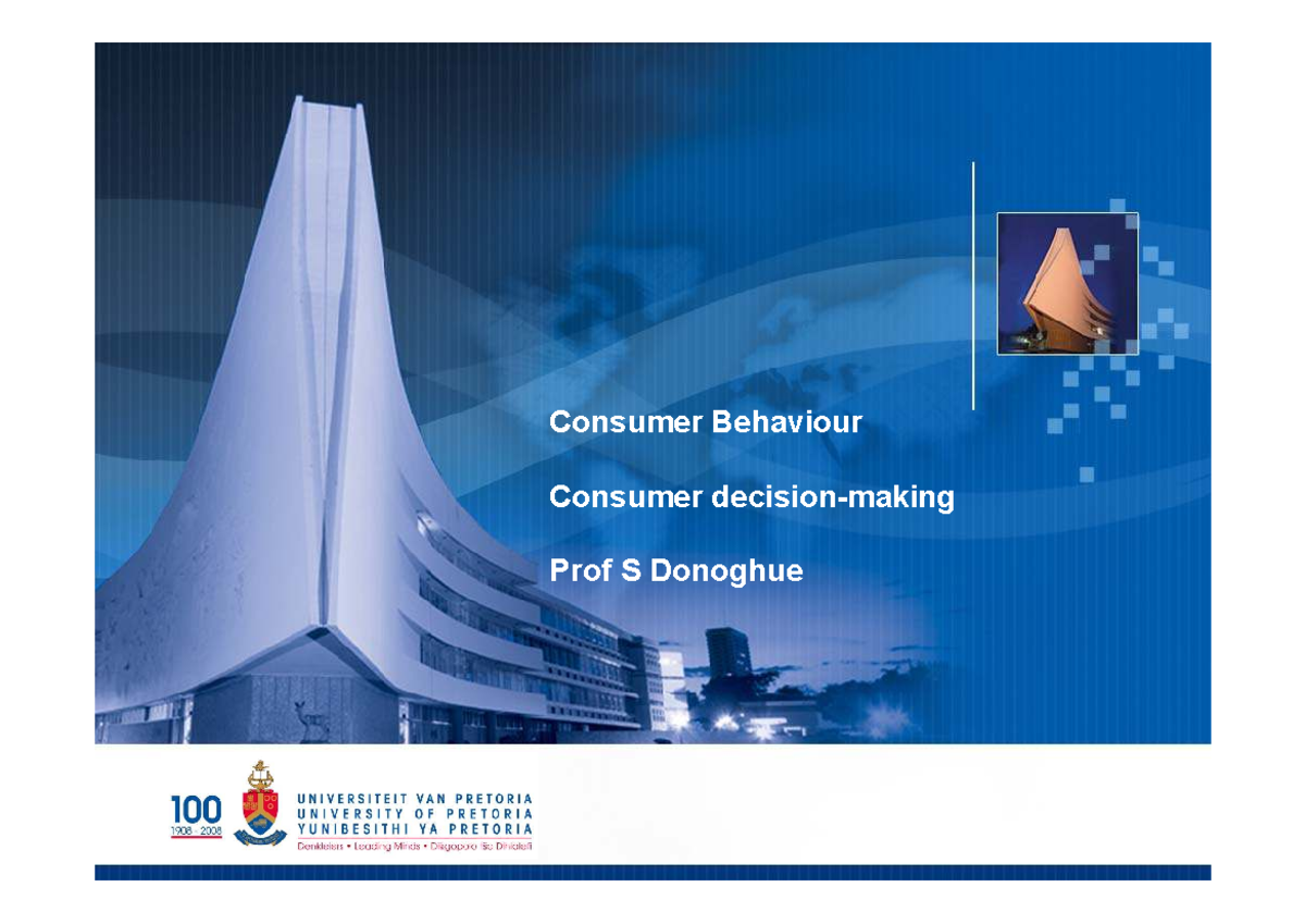 VBF 222 Consumer Decision-Making: Lecture Notes & Key Insights - Studocu