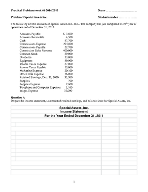 Financial Statement Analysis Exercises - Financial Statement Analysis ...