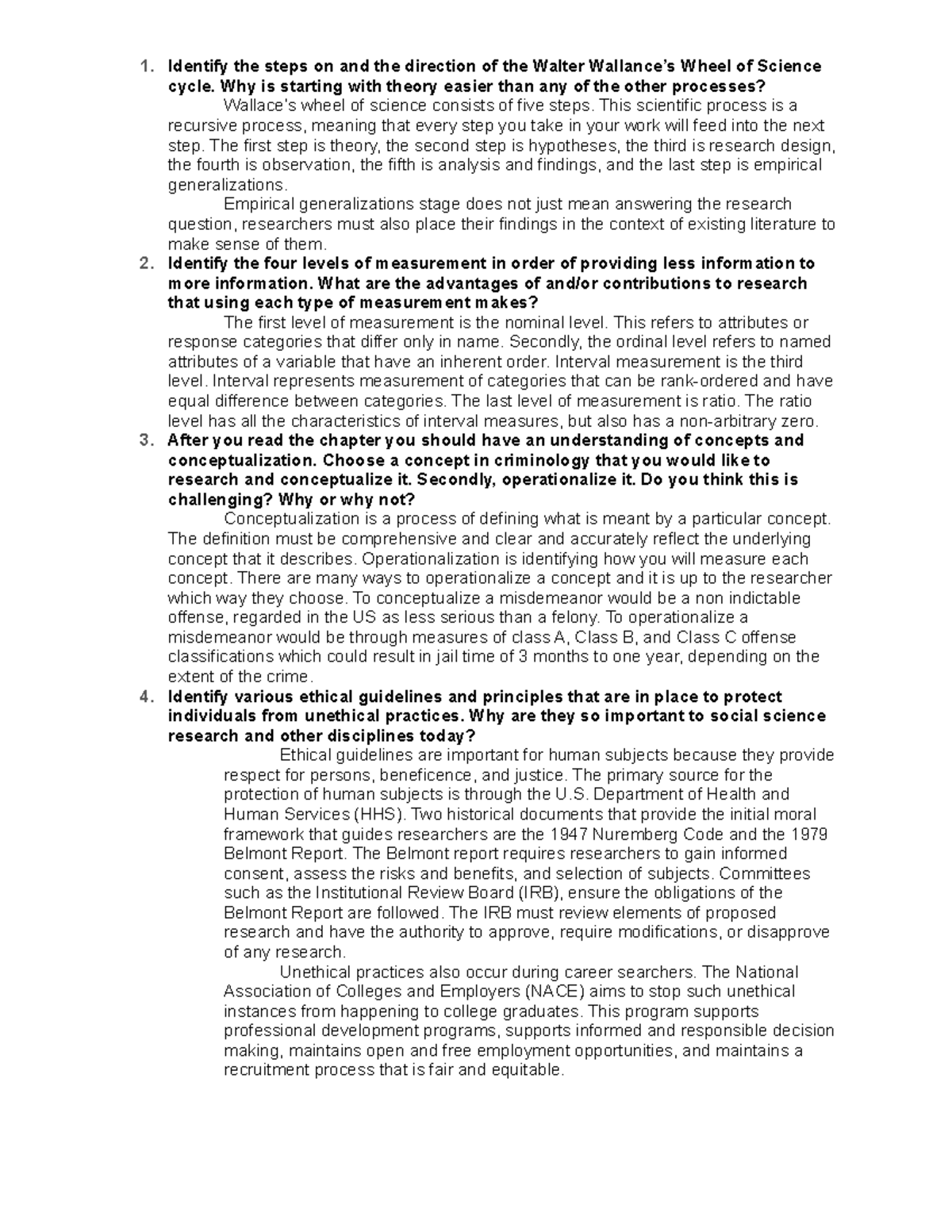 PSY 101: Exam 1 Study Guide - Key Concepts in Research Methods - Studocu