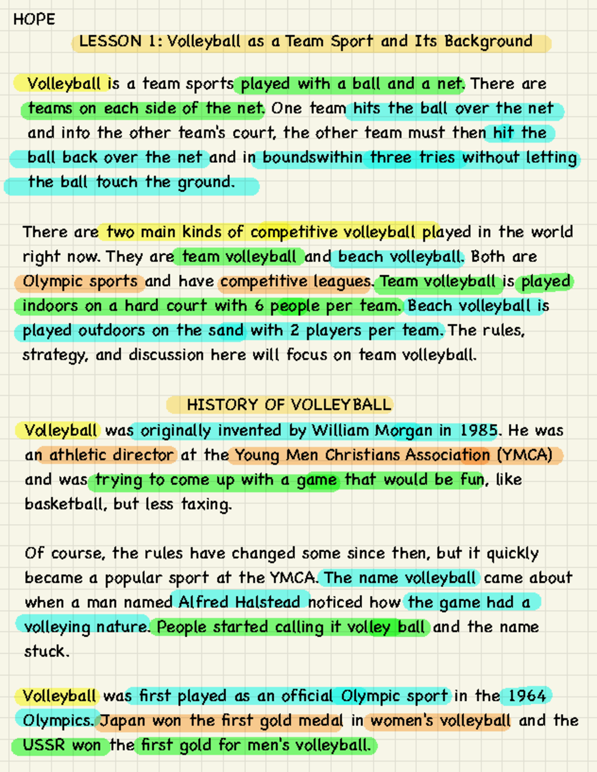 2nd Sem Volleyball - Team Sport Overview and Key Concepts - Studocu