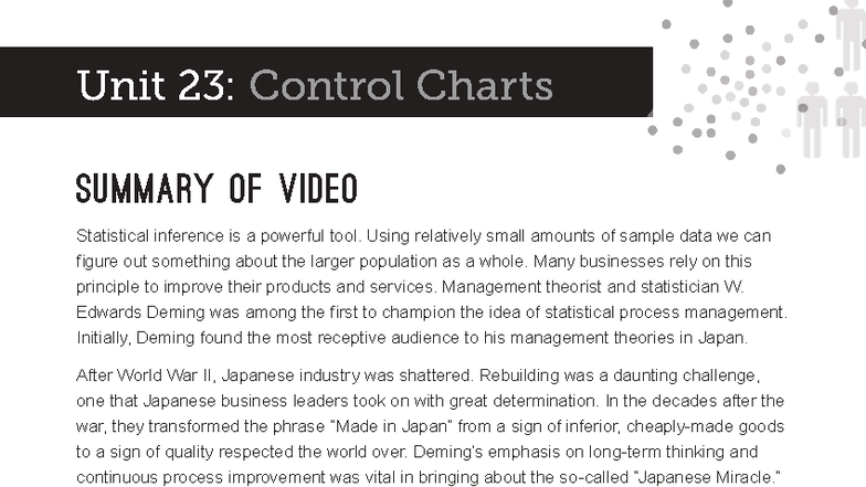 Unit 23: Control Charts Overview and Applications - MCA 471 - Studocu