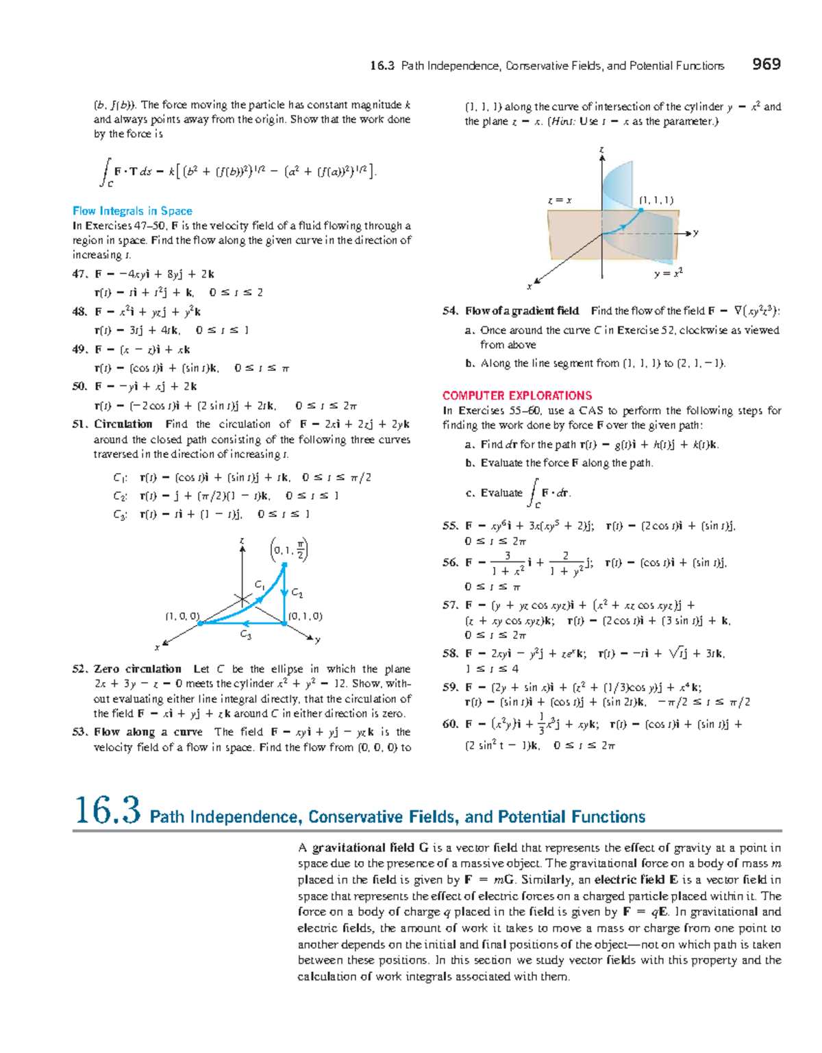 16.3 Path Independence & Conservative Fields in Thomas Calculus - Studocu