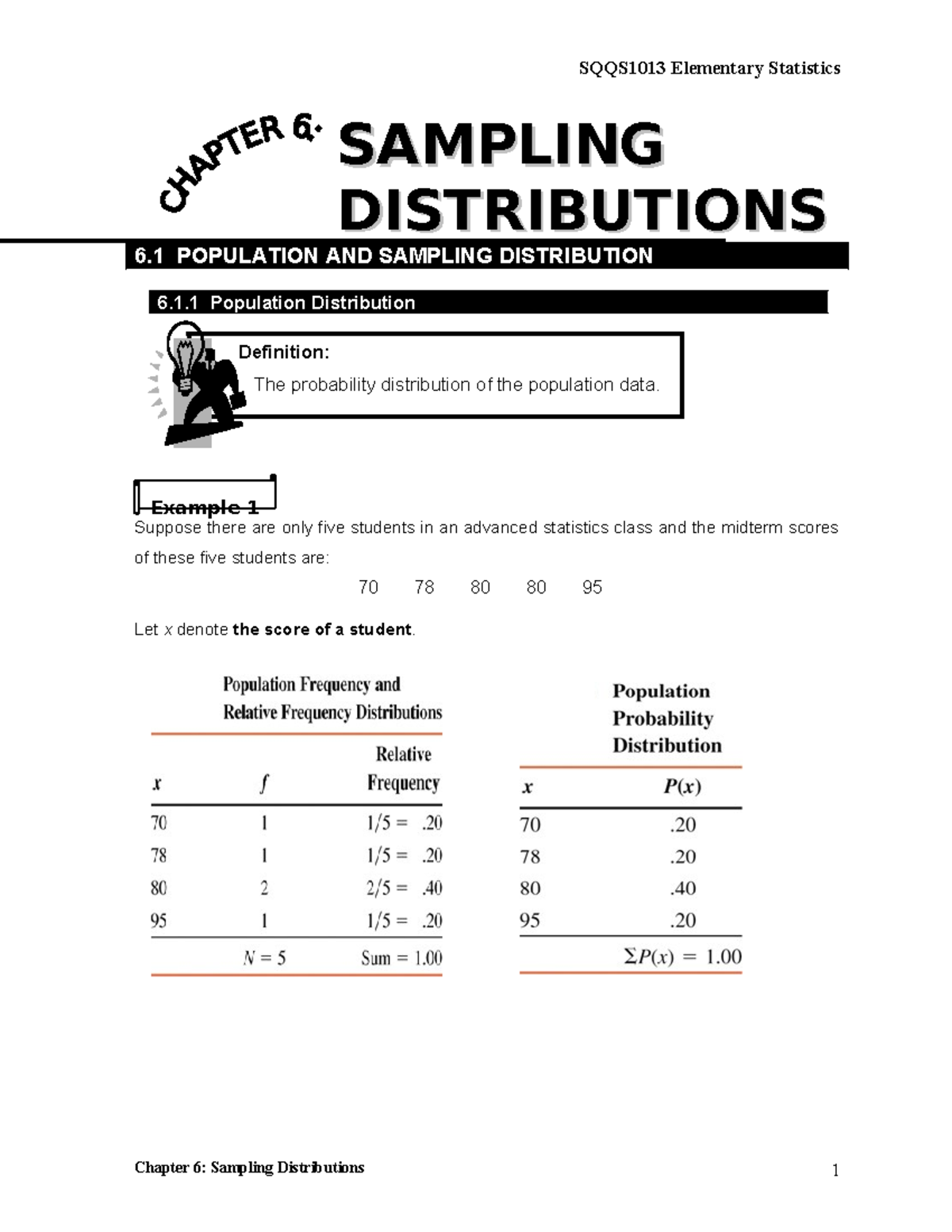 SQQSK1013 ELEMENTARY STATISTICS - Definition: The probability ...