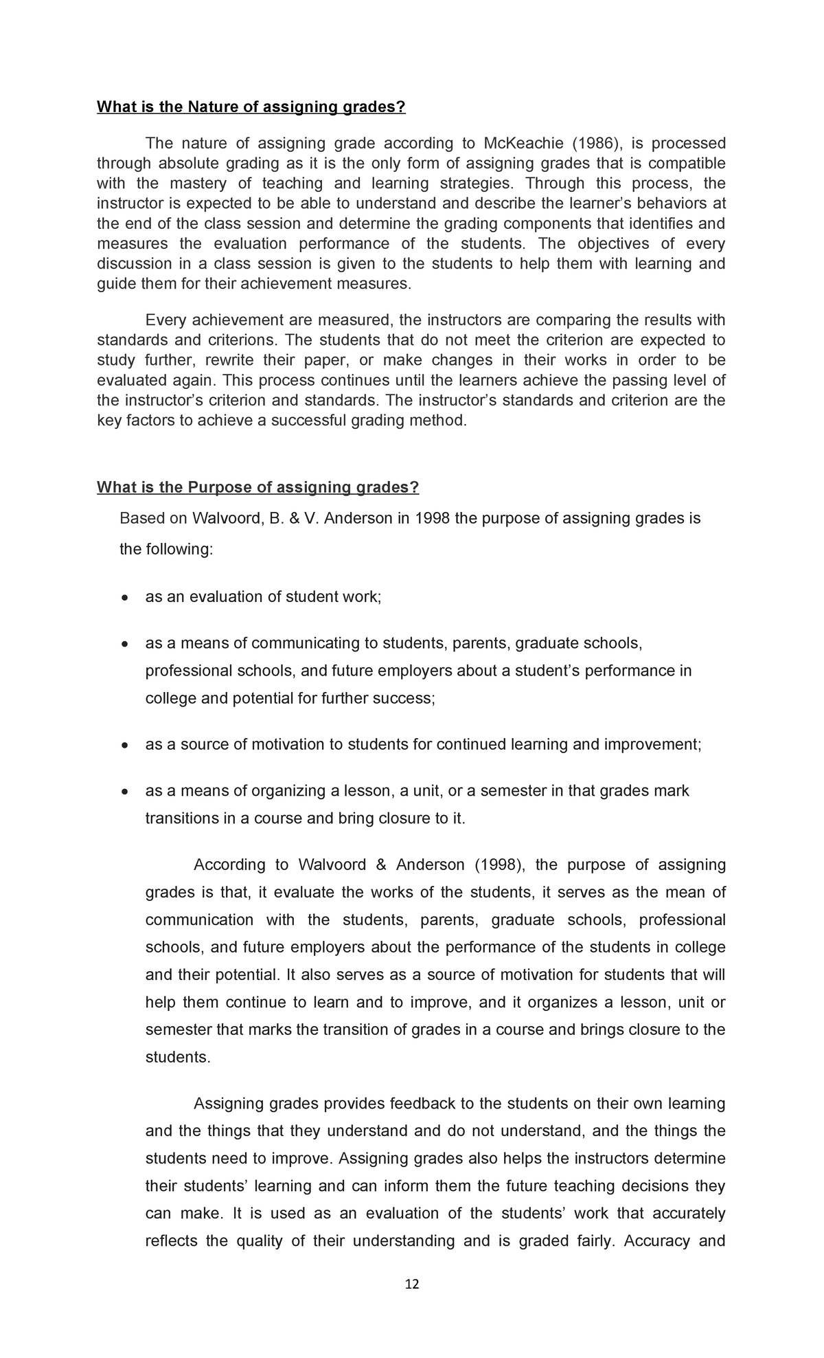 Nature of assigning grades: Understanding grading processes and purposes - Studocu