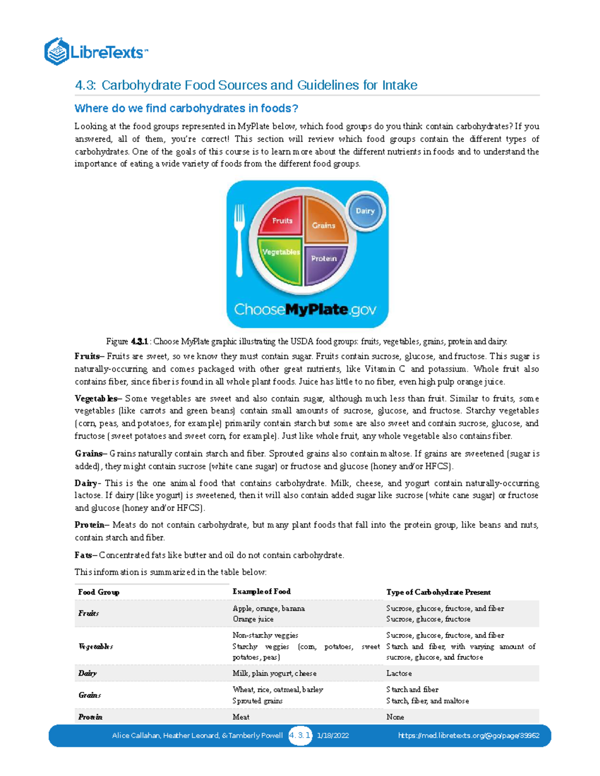 Carb sources and guidelines for intake - Lecture notes (4.3) - Studocu