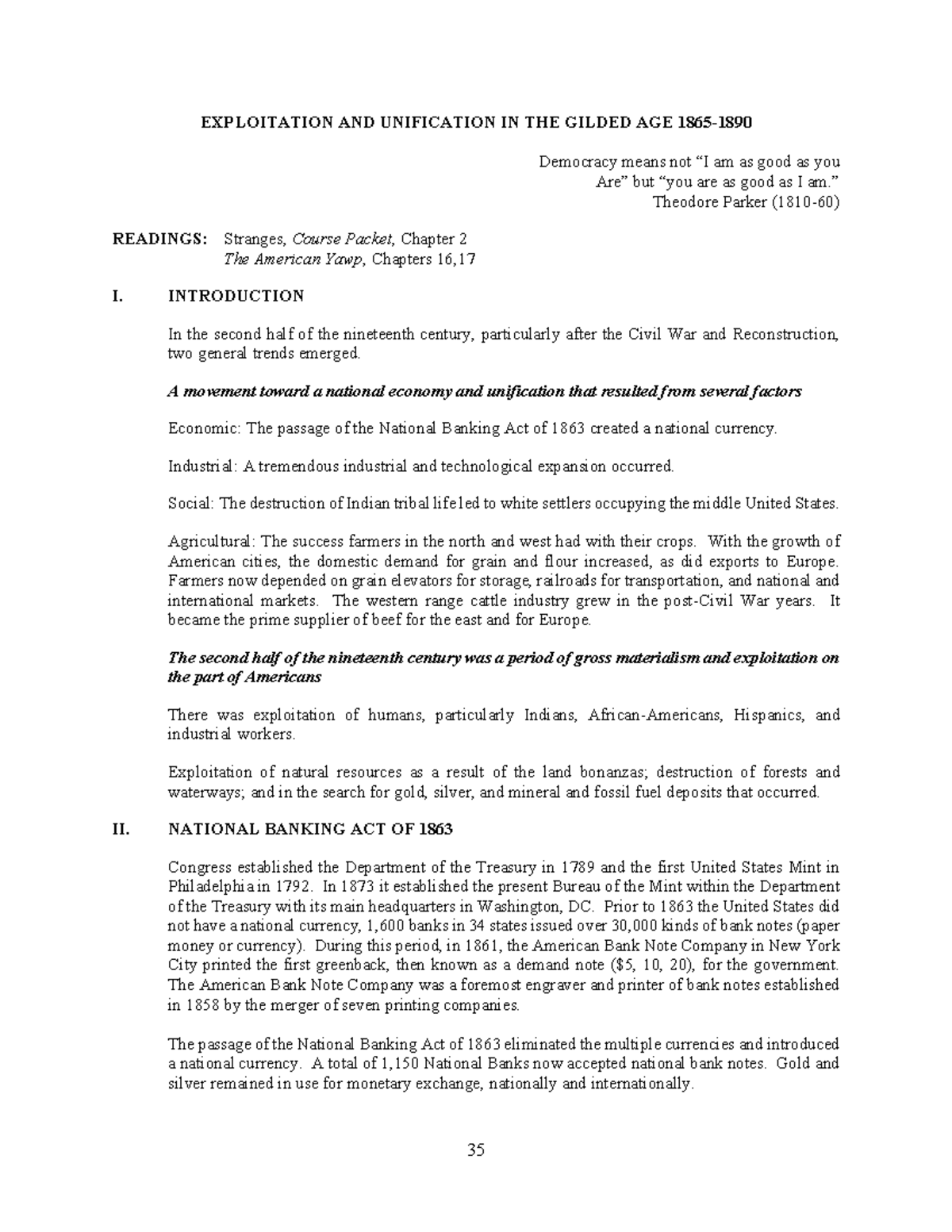Exploitation and Unification in the Gilded Age: 1865-1890 Overview - Studocu