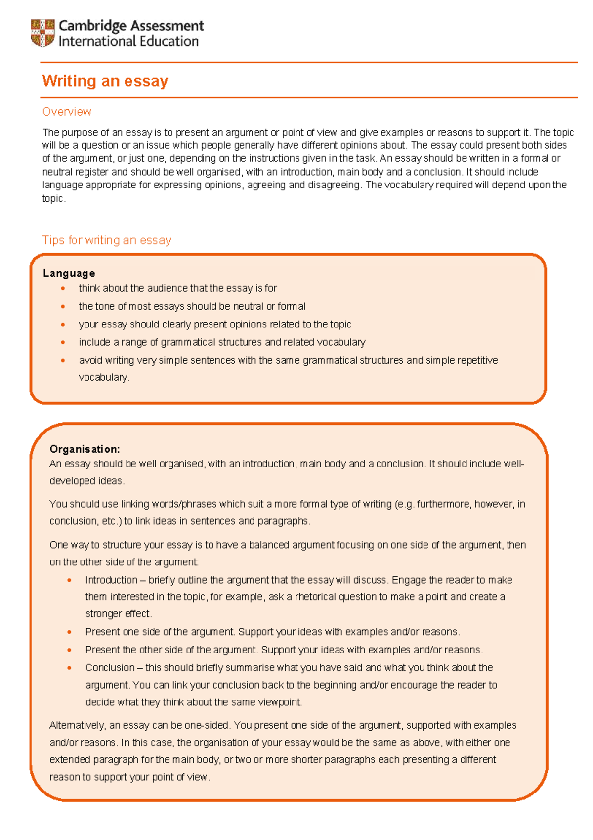 Essay Writing Format: A Guide for Cambridge Students - Studocu