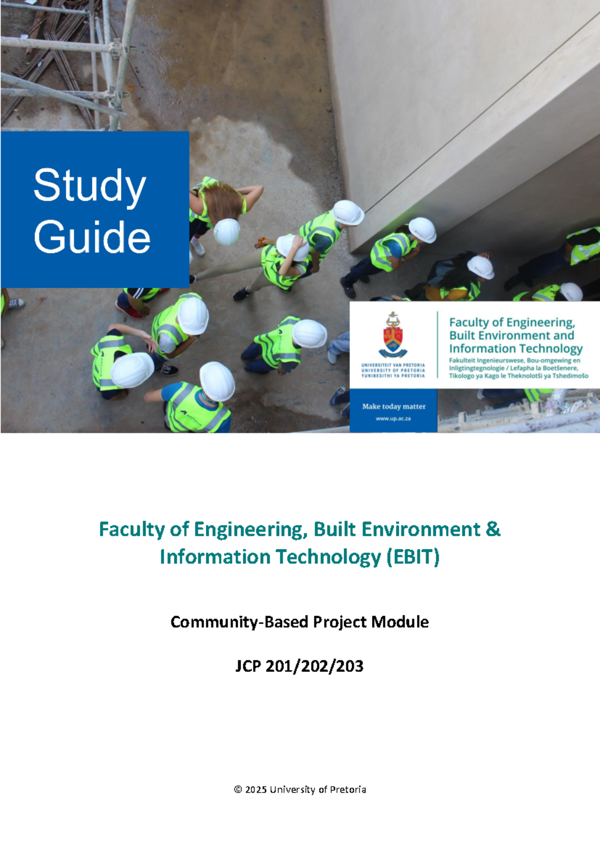 JCP Study Guide 2025 - Faculty of Engineering, Built Environment ...