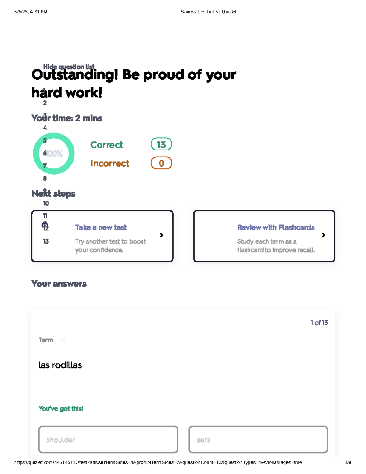 Somos 1: Unit 6 Quizlet Study Guide - Studocu