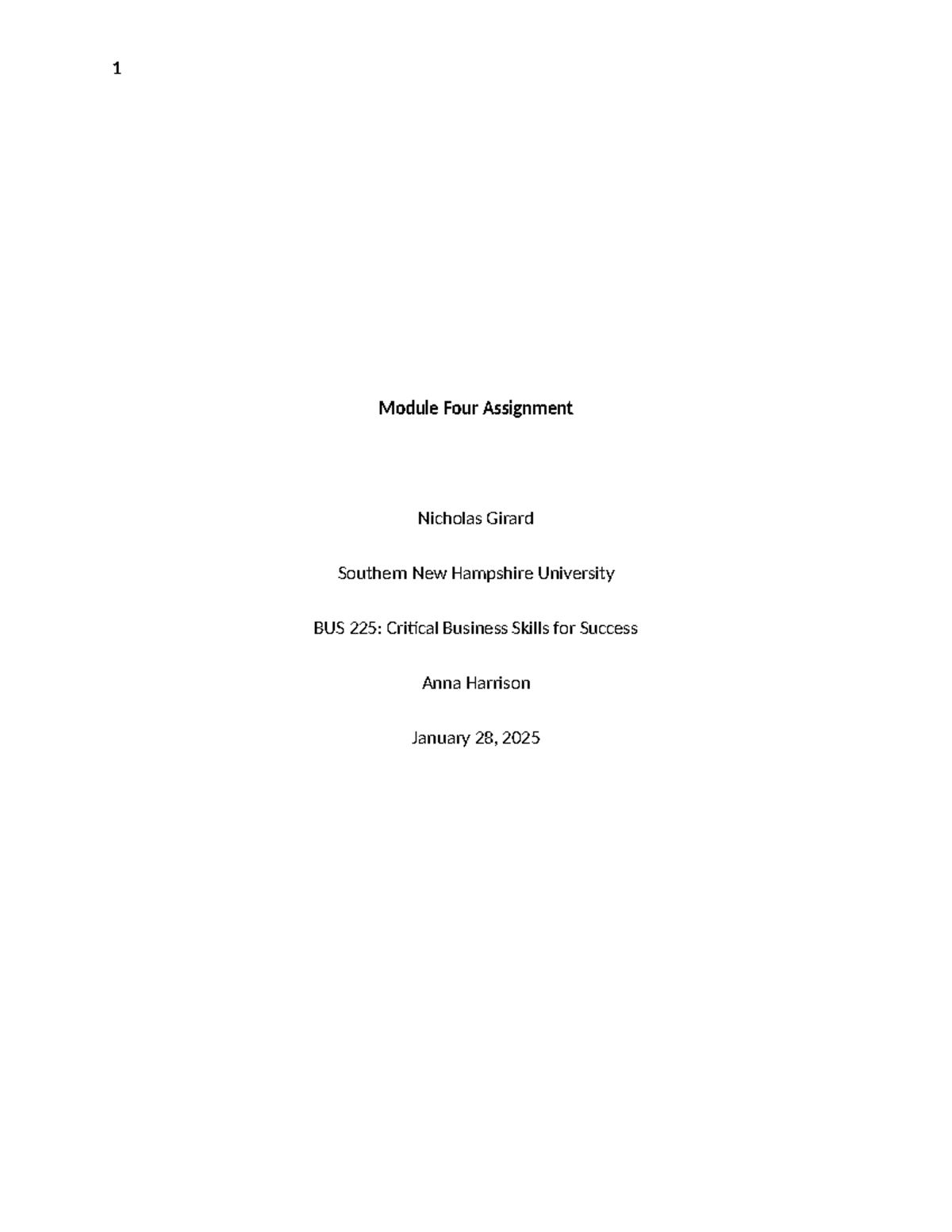 Module Four Assignment - Module Four Assignment Nicholas Girard ...