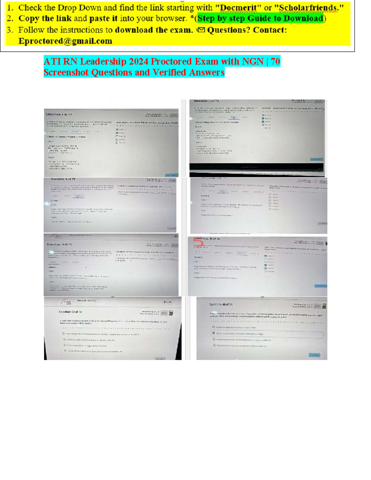 ATI RN Leadership Proctored Study Guide 2023-2025 with NGN – All #70 ...