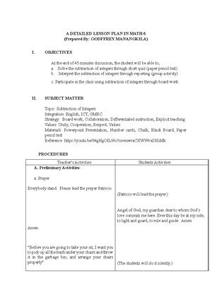 Compound Lesson Plan - I- Objectives At the end of the lesson, the ...