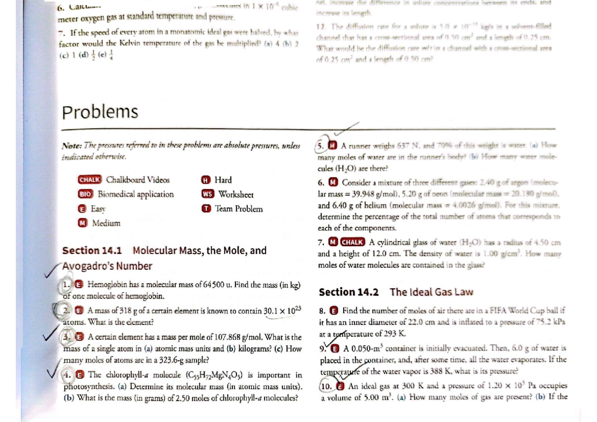Chapter 14 Problems - Ideal Gas Law and Kinetic Theory Notes - Studocu