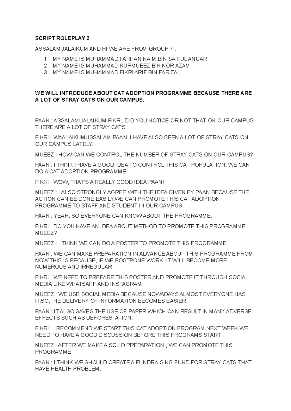 Script Roleplay 2 - SCRIPT ROLEPLAY 2 ASSALAMUALAIKUM AND HI WE ARE ...